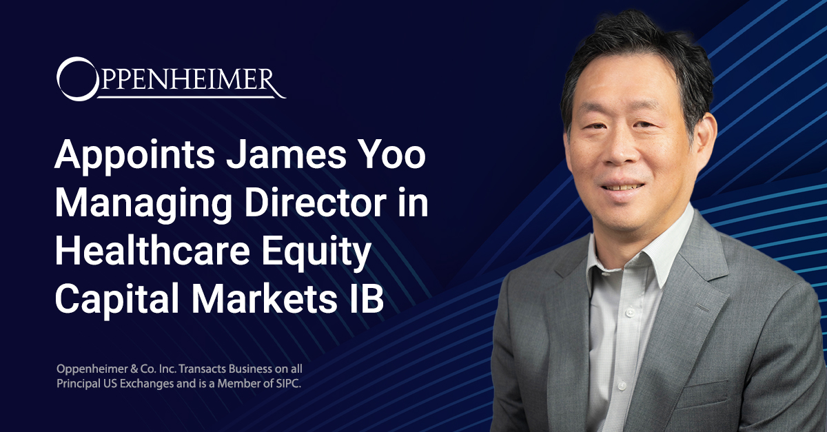 Appoints James Yoo Managing Director in Healthcare Equity Capital ...